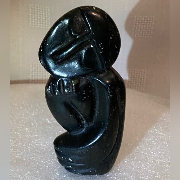 Art | Vintage Carved Obsidian Aztec Mayan Sculpture Figure Statue ...